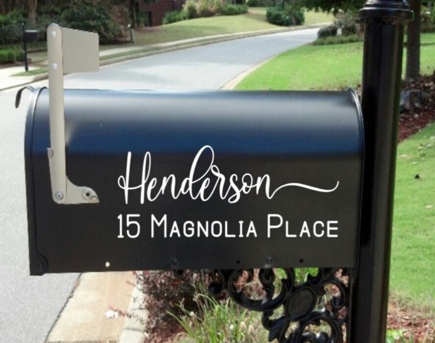 Modern Address Mailbox Decal, Mailbox sticker. Mailbox decal, Address ...