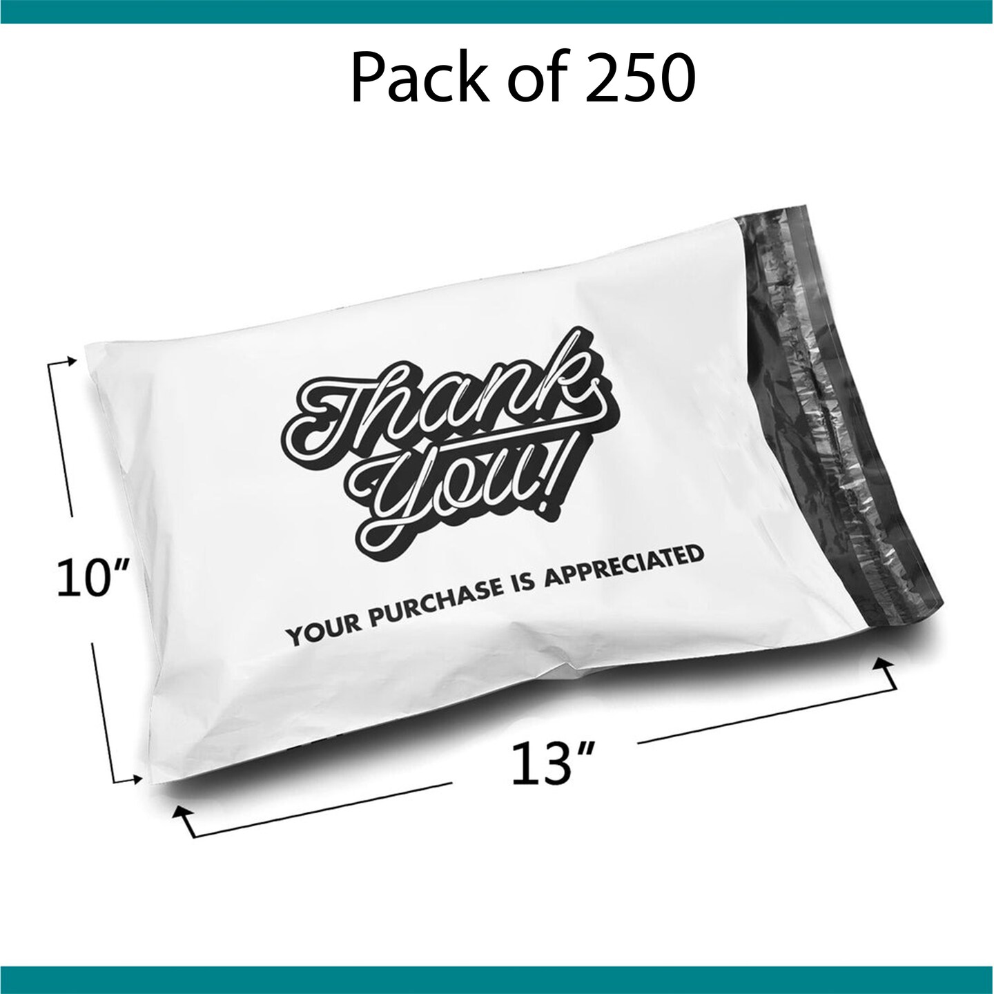 White Thank you Mailer Bag | 10 x 13 Size Thank You! Your Purchase is ...