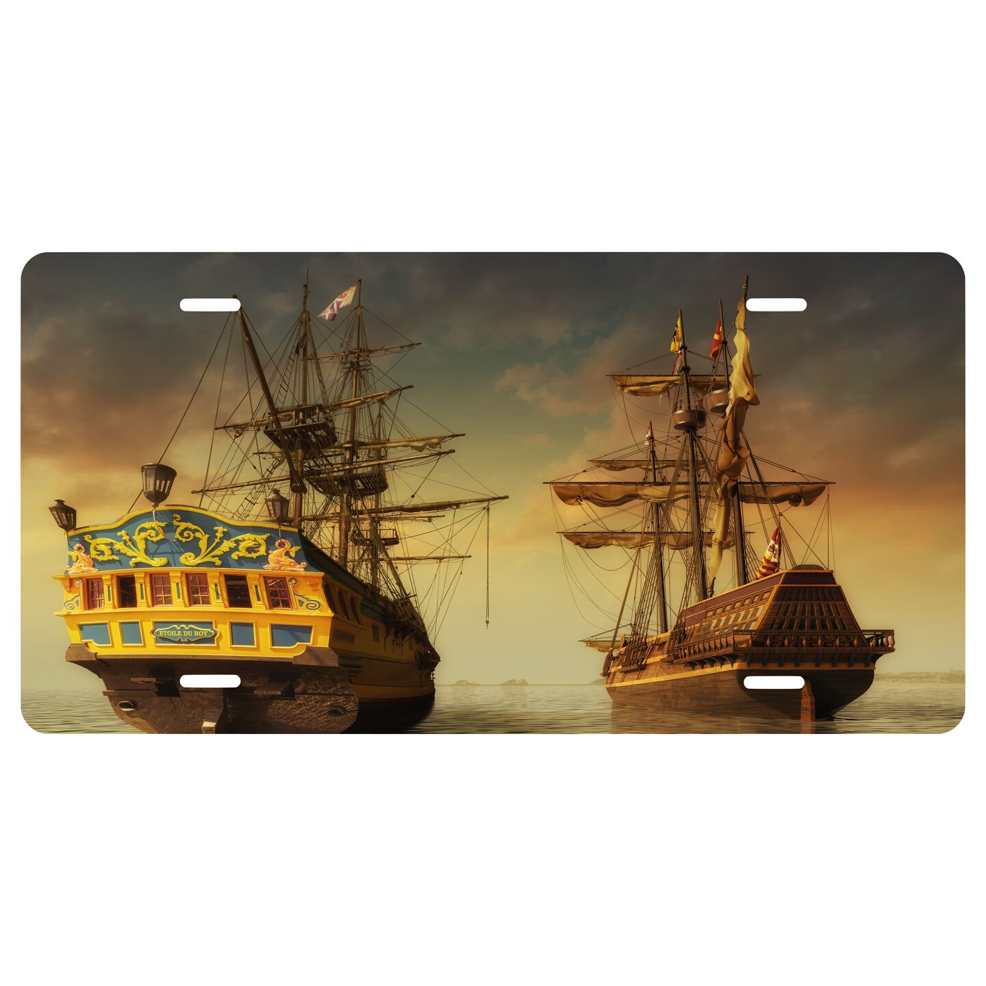 Pirate Ship "Double Trouble 2" Novelty Front License Plate - Caribbean ...