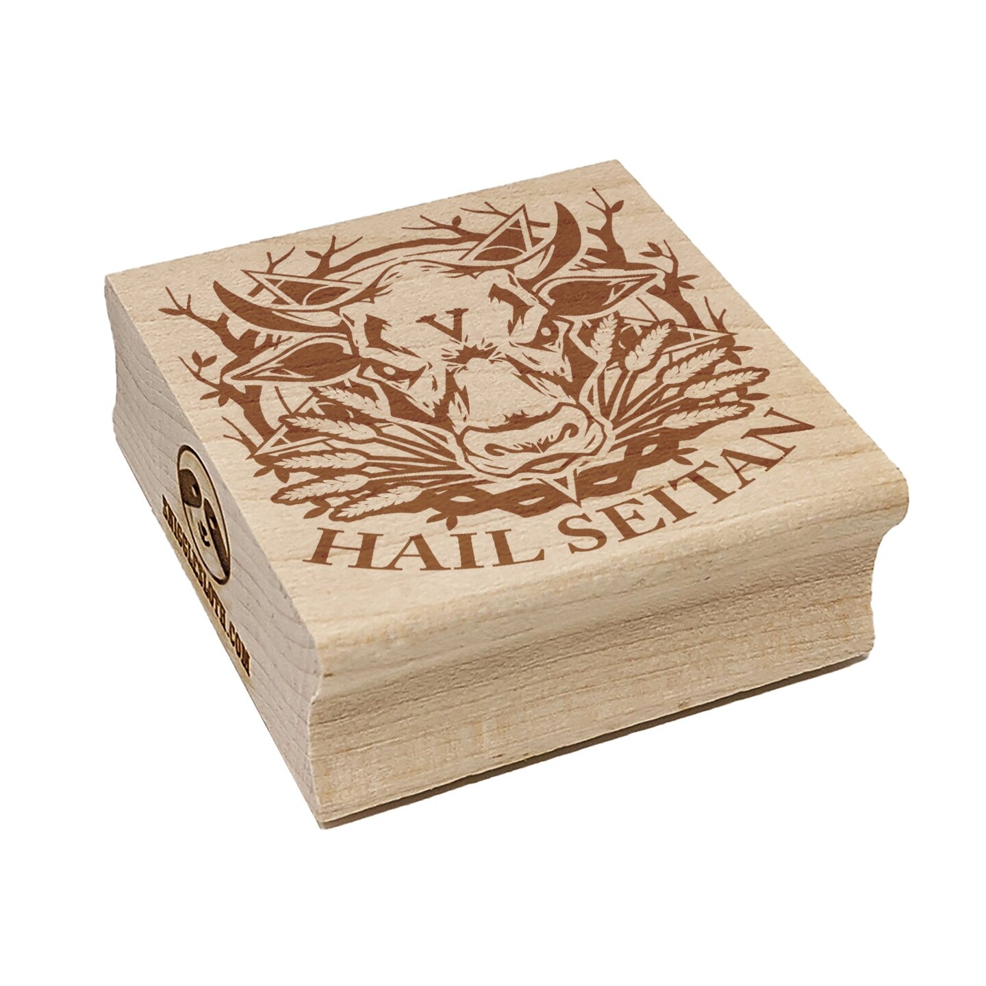 Hail Seitan Vegan Cow Pentagram Square Rubber Stamp for Stamping ...