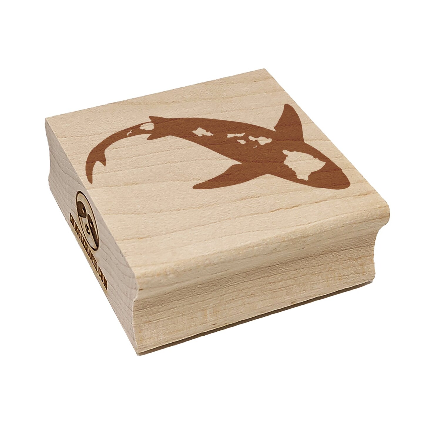 Hawaii Islands Map on Shark Square Rubber Stamp for Stamping Crafting ...