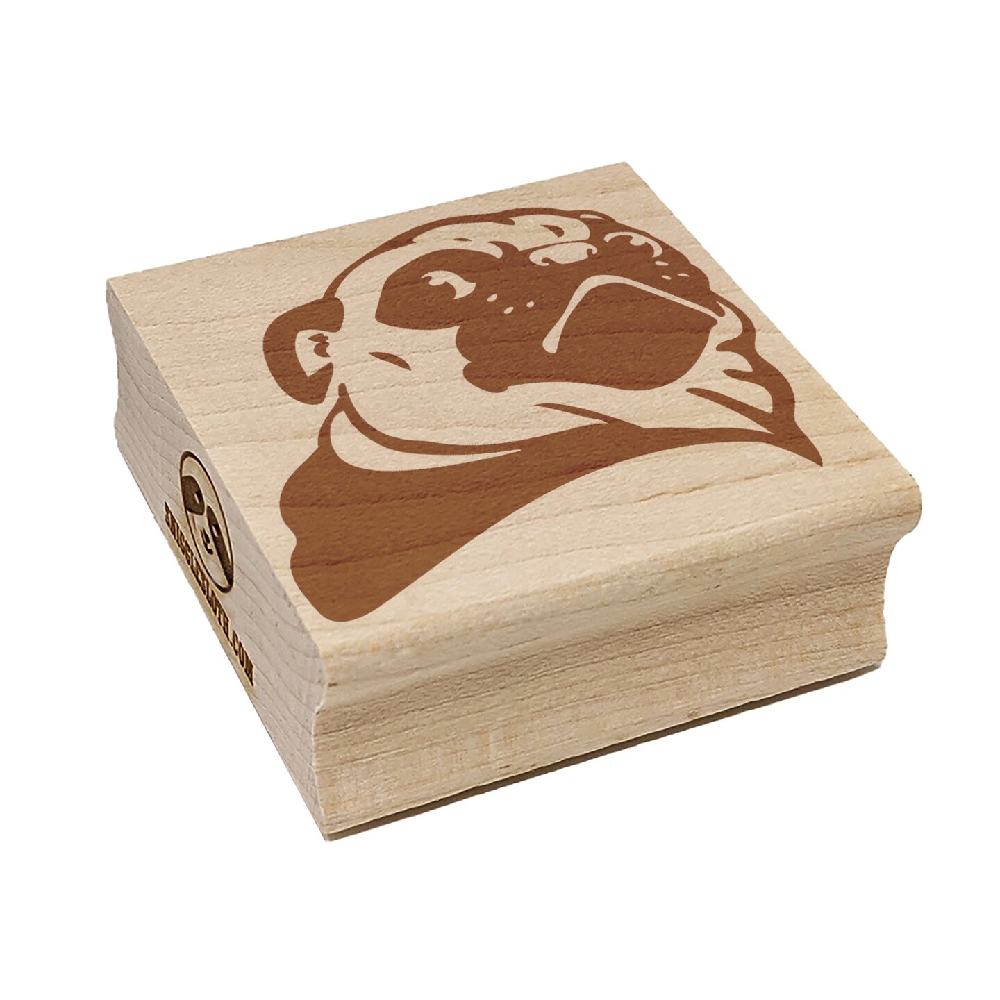 Suspicious Pug Side Eye Square Rubber Stamp for Stamping Crafting ...