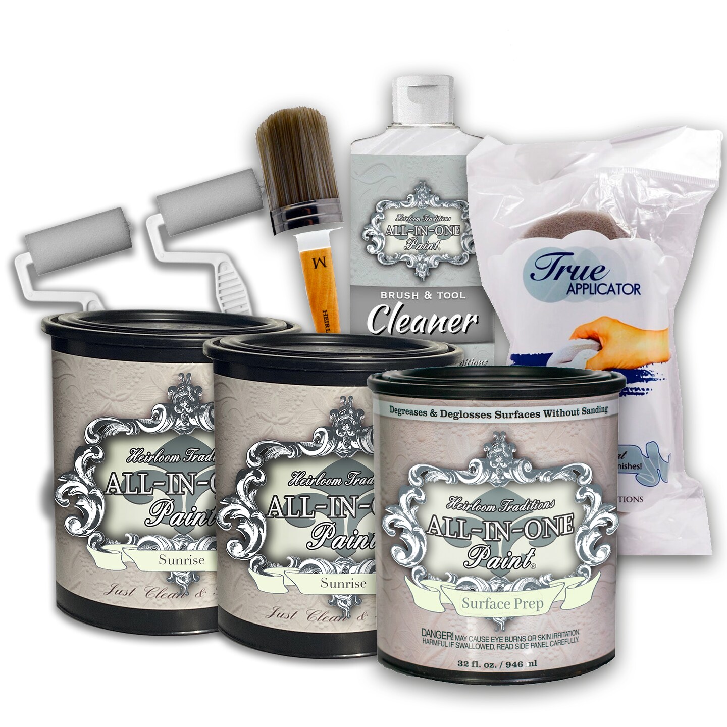 ALL-IN-ONE Paint by Heirloom Traditions, 2 Quart Cabinet Paint Bundle ...