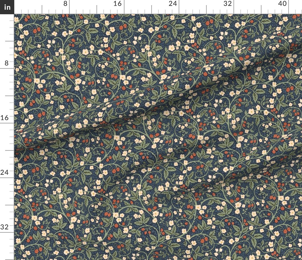 Various Fabrics by the Yard or Fat Quarter Green Vintage Leaves Floral ...