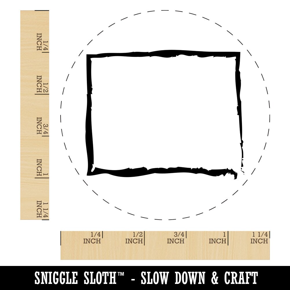 Sketchy Rectangle Border Outline Rubber Stamp for Stamping Crafting ...