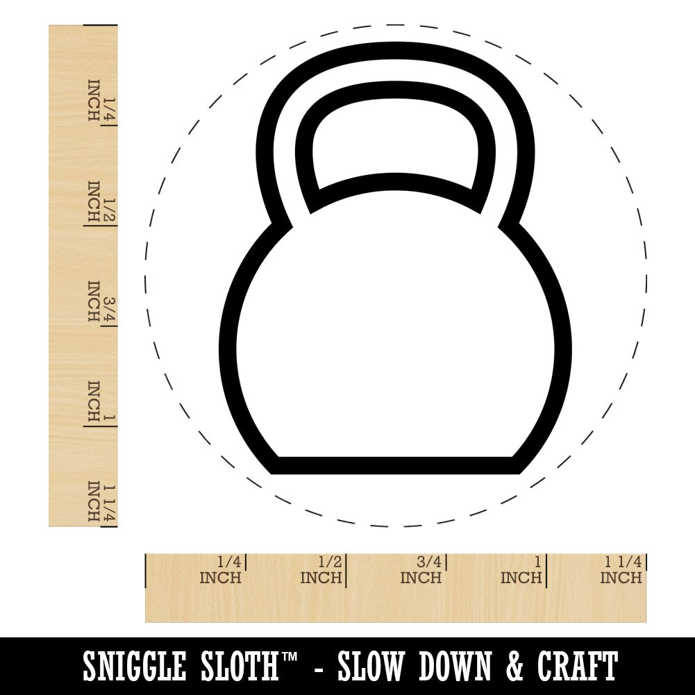 Kettlebell Weight Outline Rubber Stamp for Stamping Crafting Planners ...