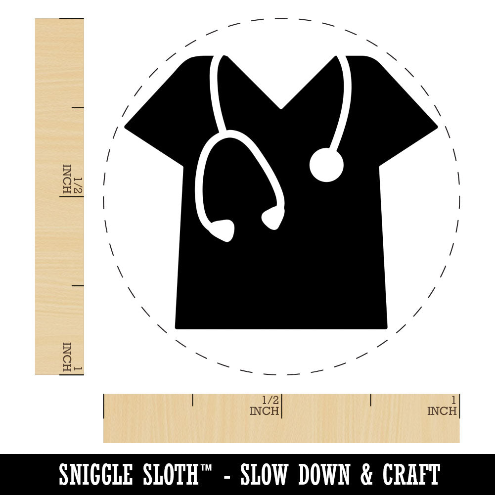 Medical Scrubs and Stethoscope Hospital Doctor Nurse Rubber Stamp for ...