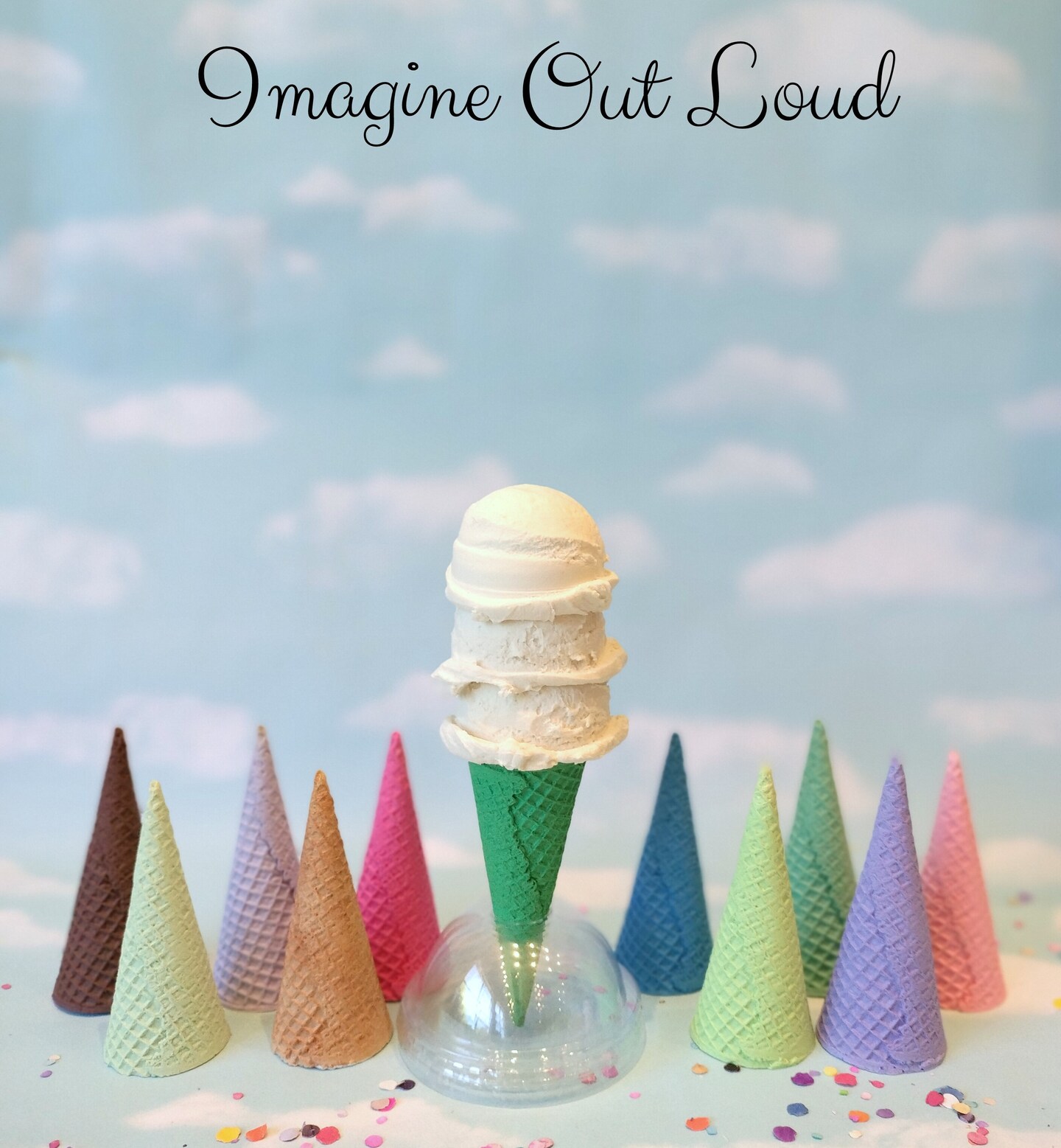 Fake Ice Cream CONE and COLOR CHOICE Triple Vanilla Prop | MakerPlace ...