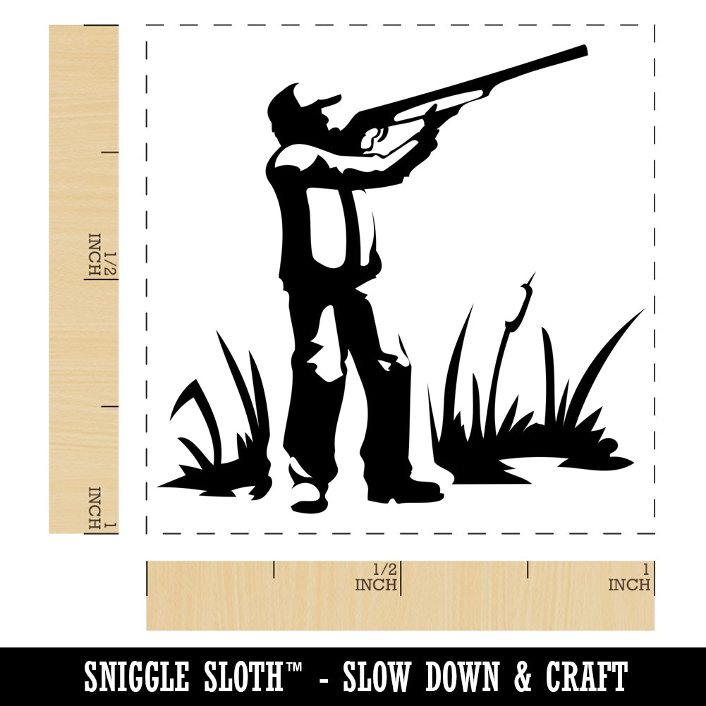 Duck Hunter with Hunting Rifle Self-Inking Rubber Stamp Ink Stamper ...