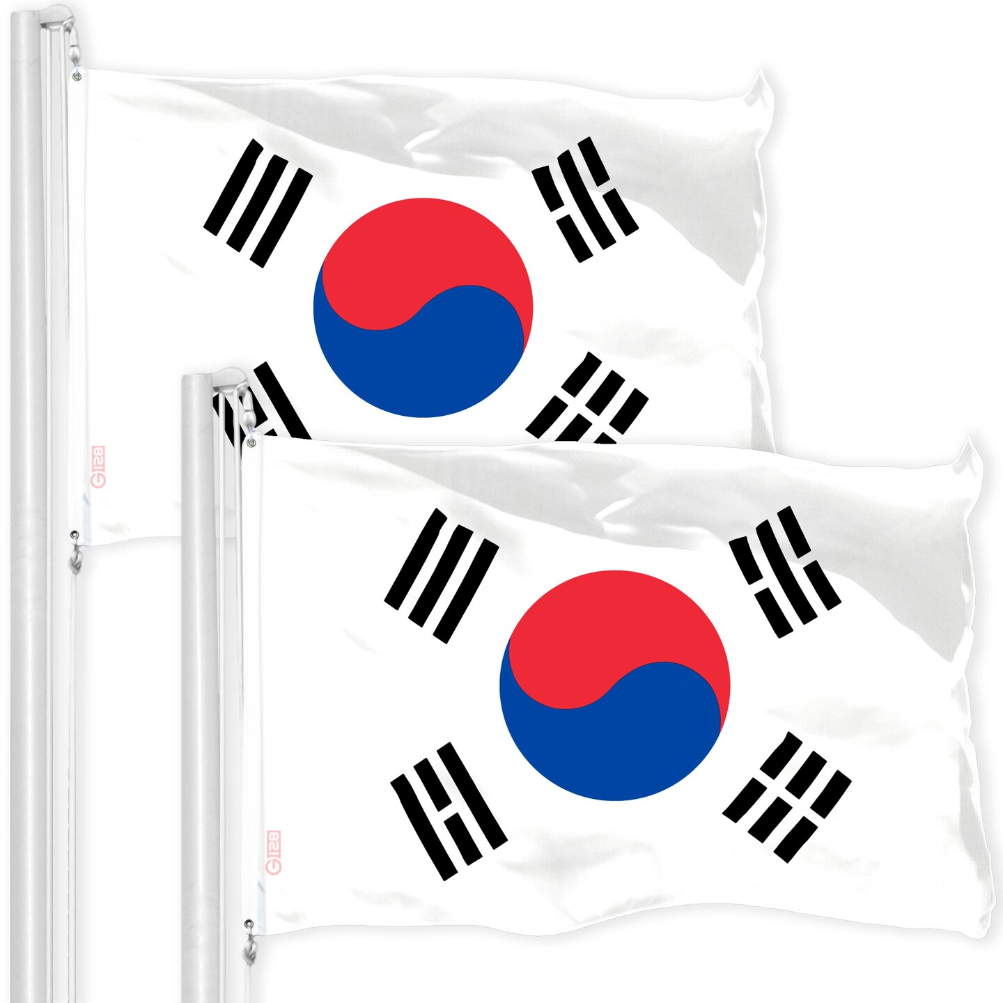 South Korea South Korean Flag 3x5 Ft 2-Pack 150D Printed Polyester By ...