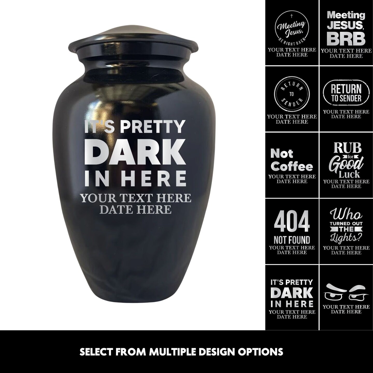 Personalized Urns for Human, Laser Engraved Aluminum Urn for Adults ...