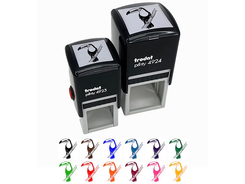 Keel-Billed Toucan on a Branch Self-Inking Rubber Stamp Ink Stamper ...