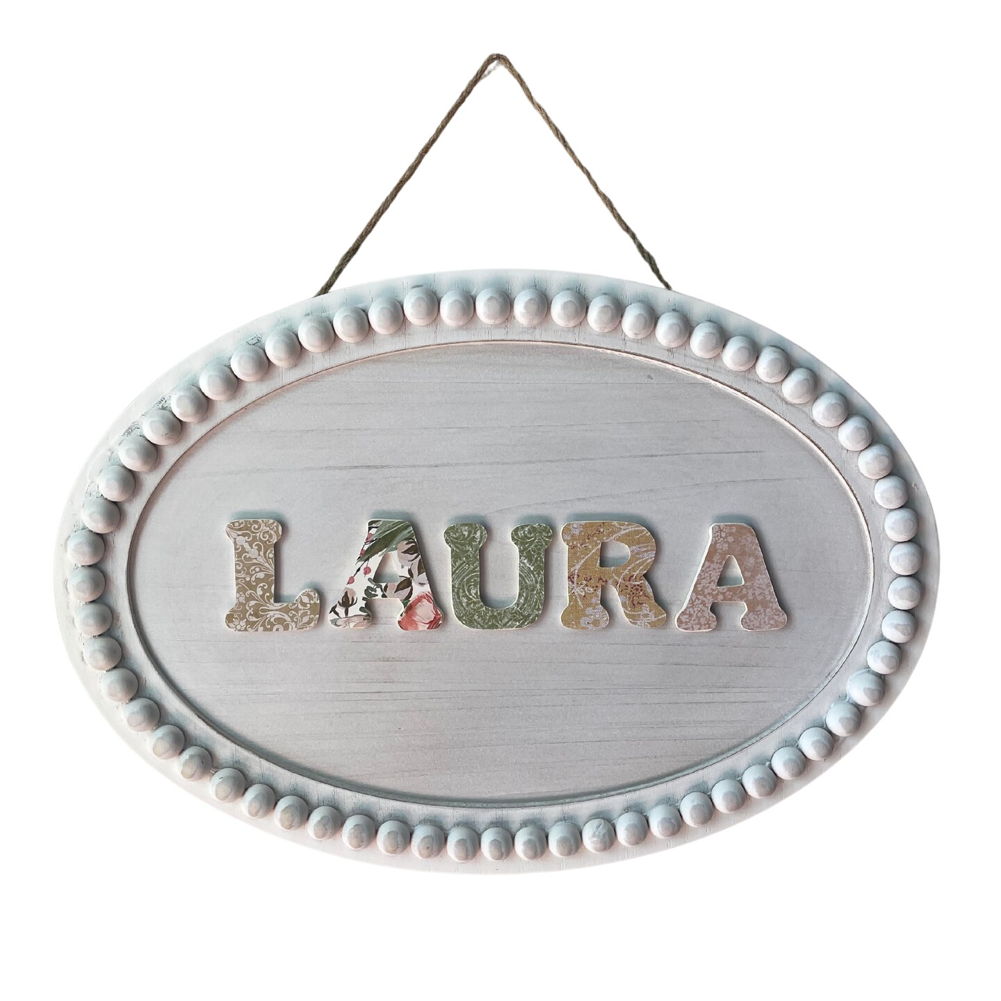 Personalized Oval Wooden Sign for Nursery or Child's Room, Rustic ...