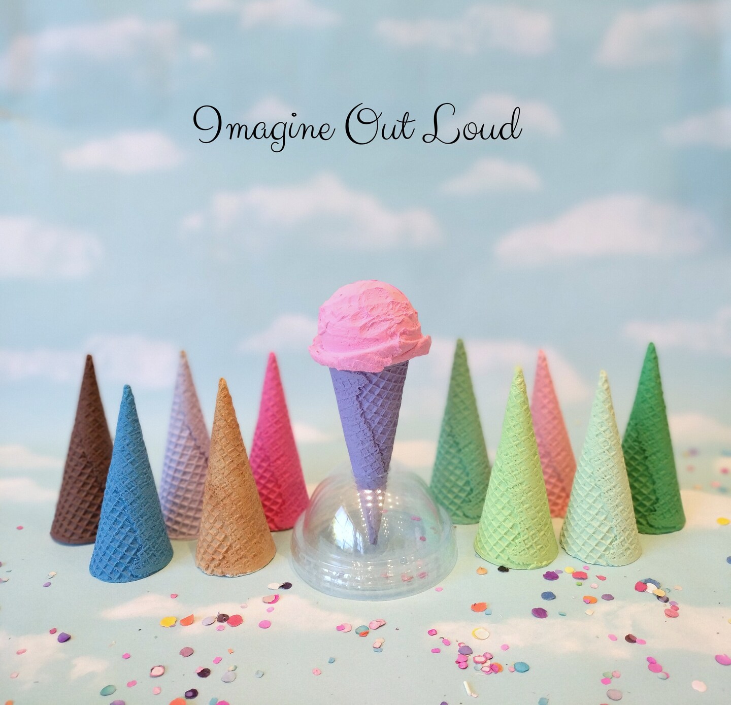 Fake Ice Cream CONE and COLOR CHOICE Dark Pink Prop | MakerPlace by ...