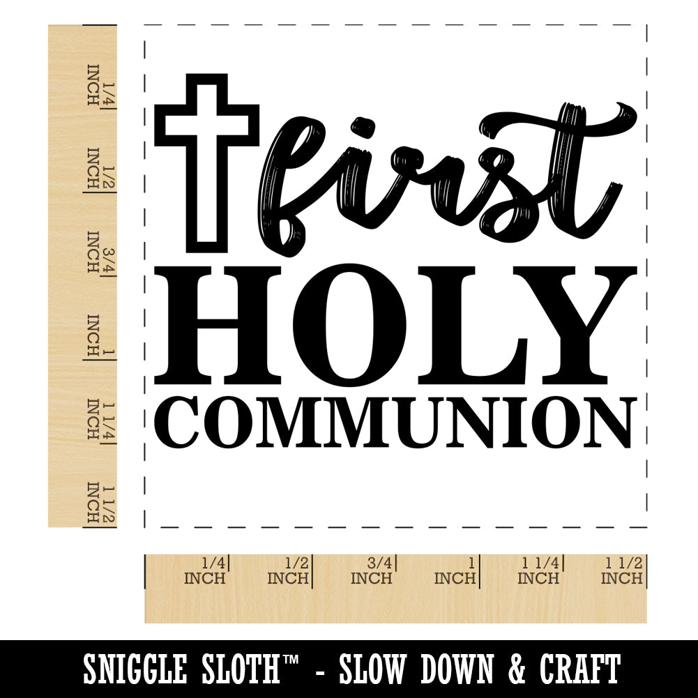 First Holy Communion with Cross Self-Inking Rubber Stamp Ink Stamper ...