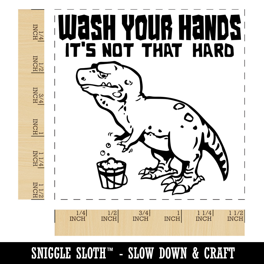 Wash Your Hands Sad Tyrannosaurus Rex Dinosaur Self-Inking Rubber Stamp ...
