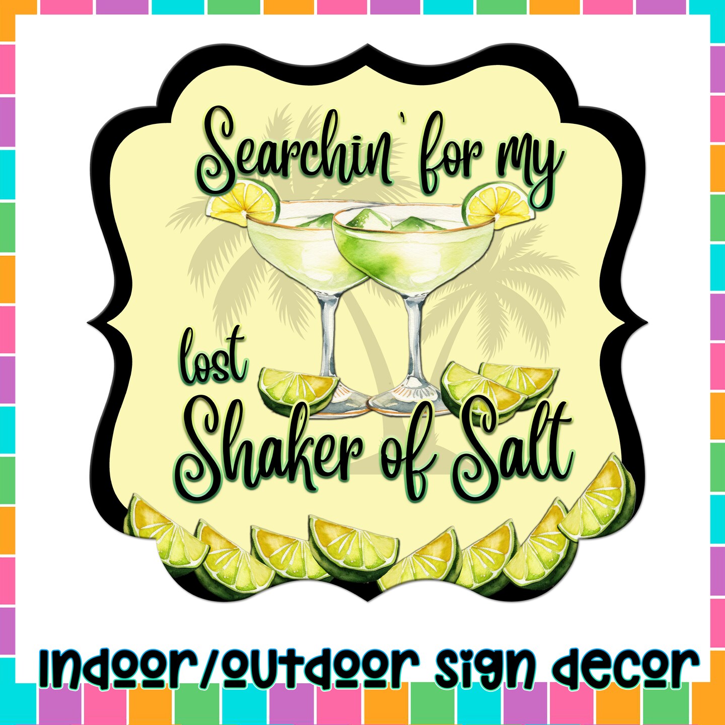 Shaker of Salt Sign Margarita Bar Sign Pool Bar Sign Decor for Outdoors ...
