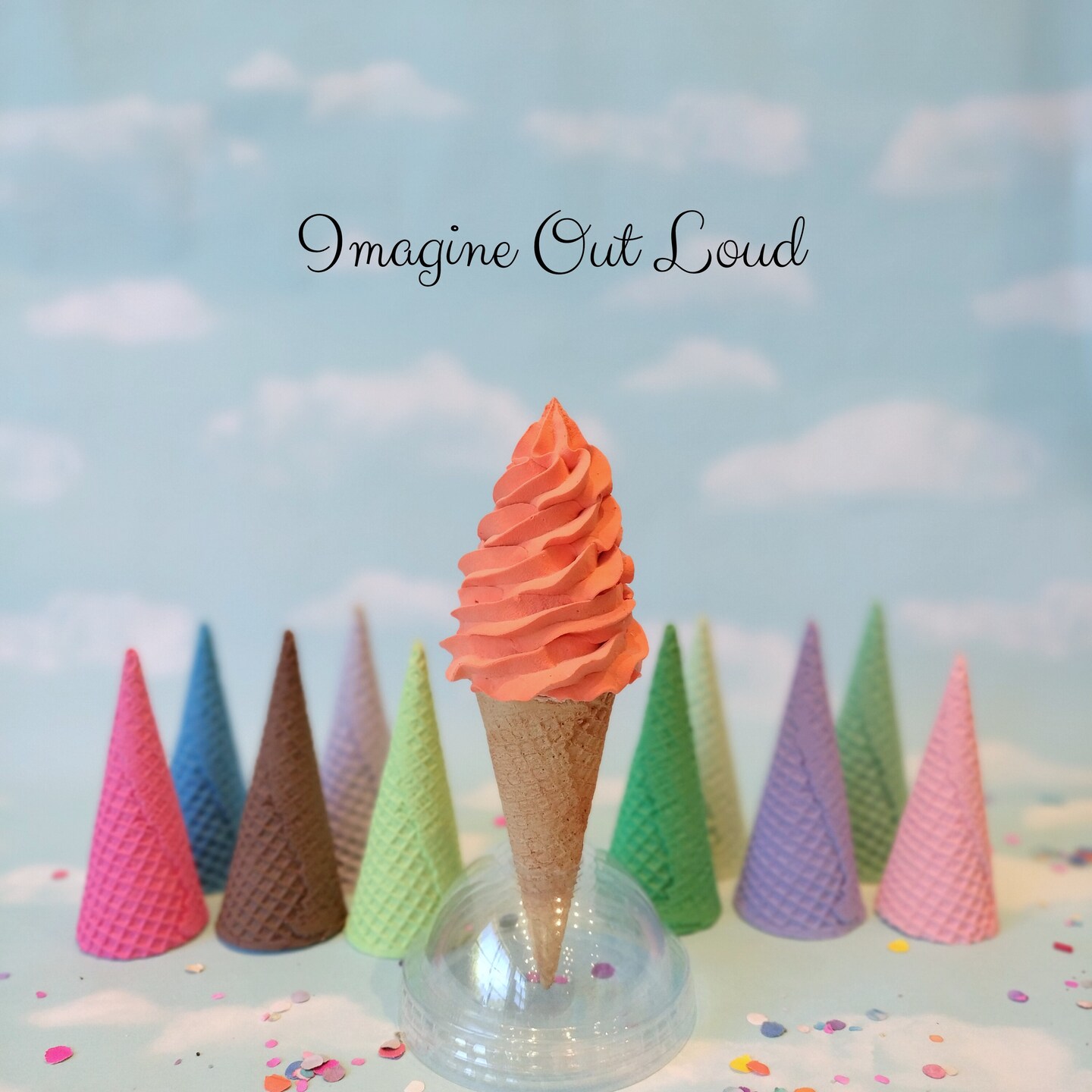 Fake Ice Cream CONE and COLOR CHOICE Soft Serve Orange Prop ...