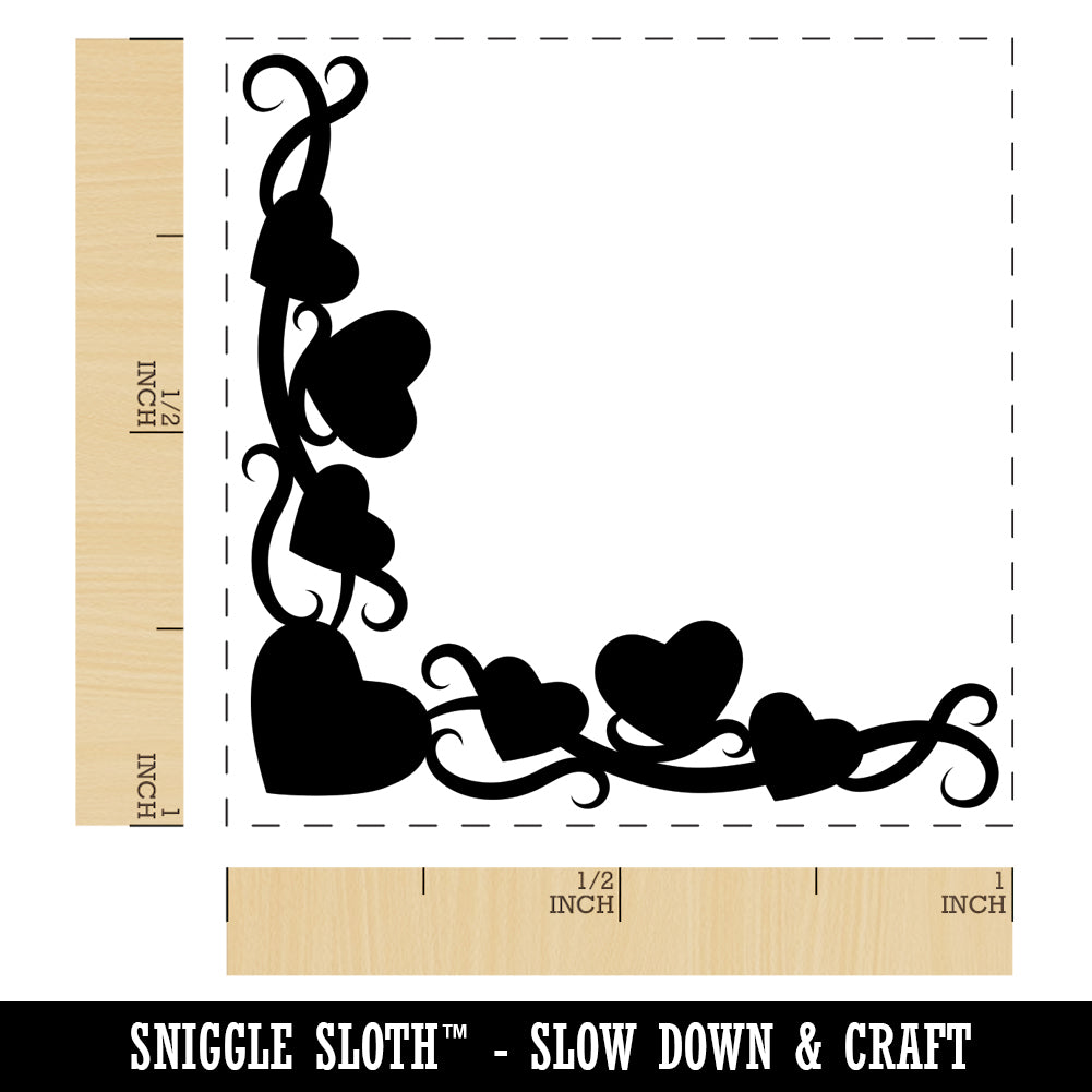 Swirly Heart Corner Border Self-Inking Rubber Stamp Ink Stamper | Michaels