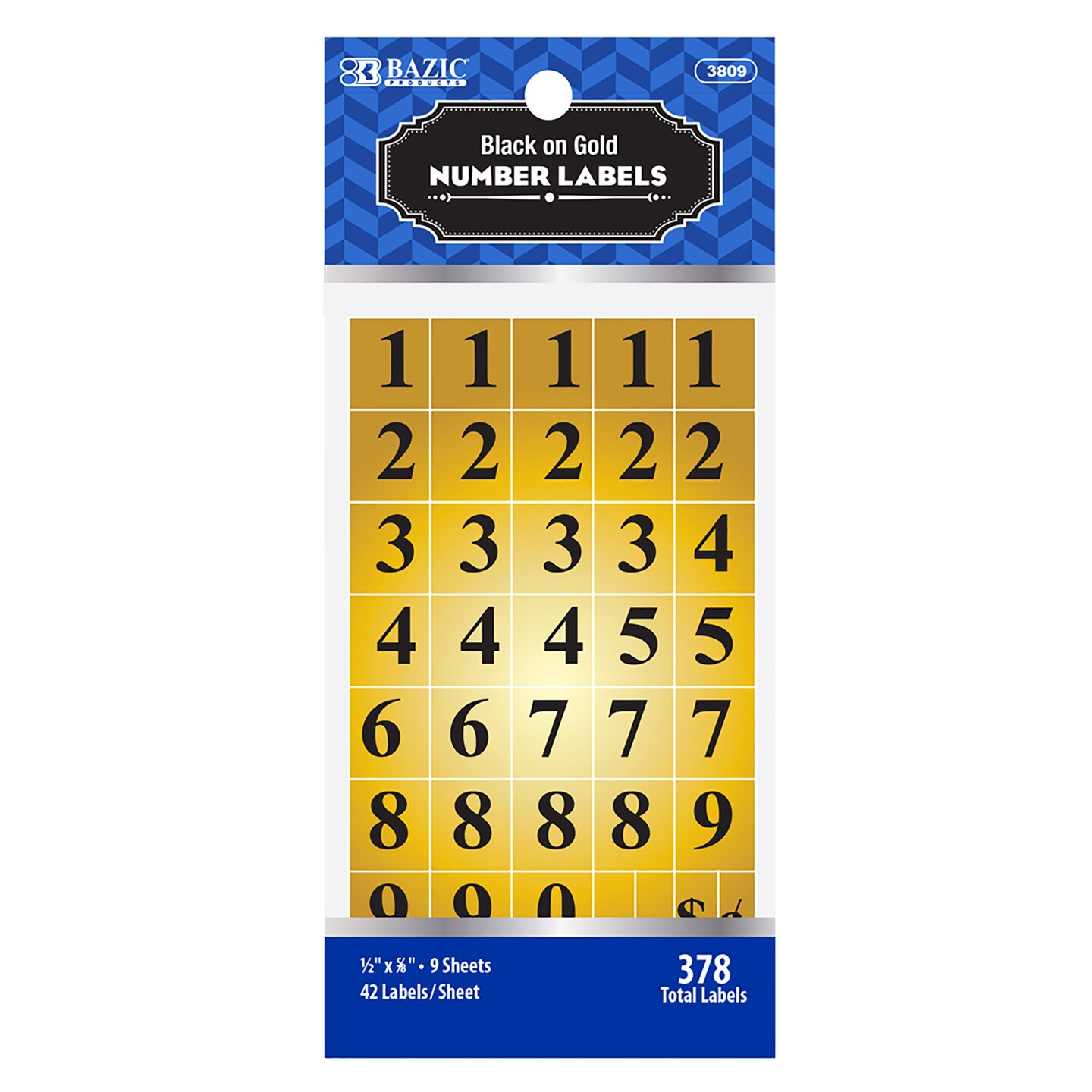BAZIC Gold Foil Number Label (378/Pack) | Michaels