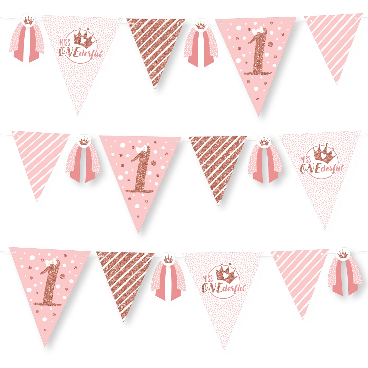 Big Dot of Happiness 1st Birthday Little Miss Onederful - DIY Girl ...