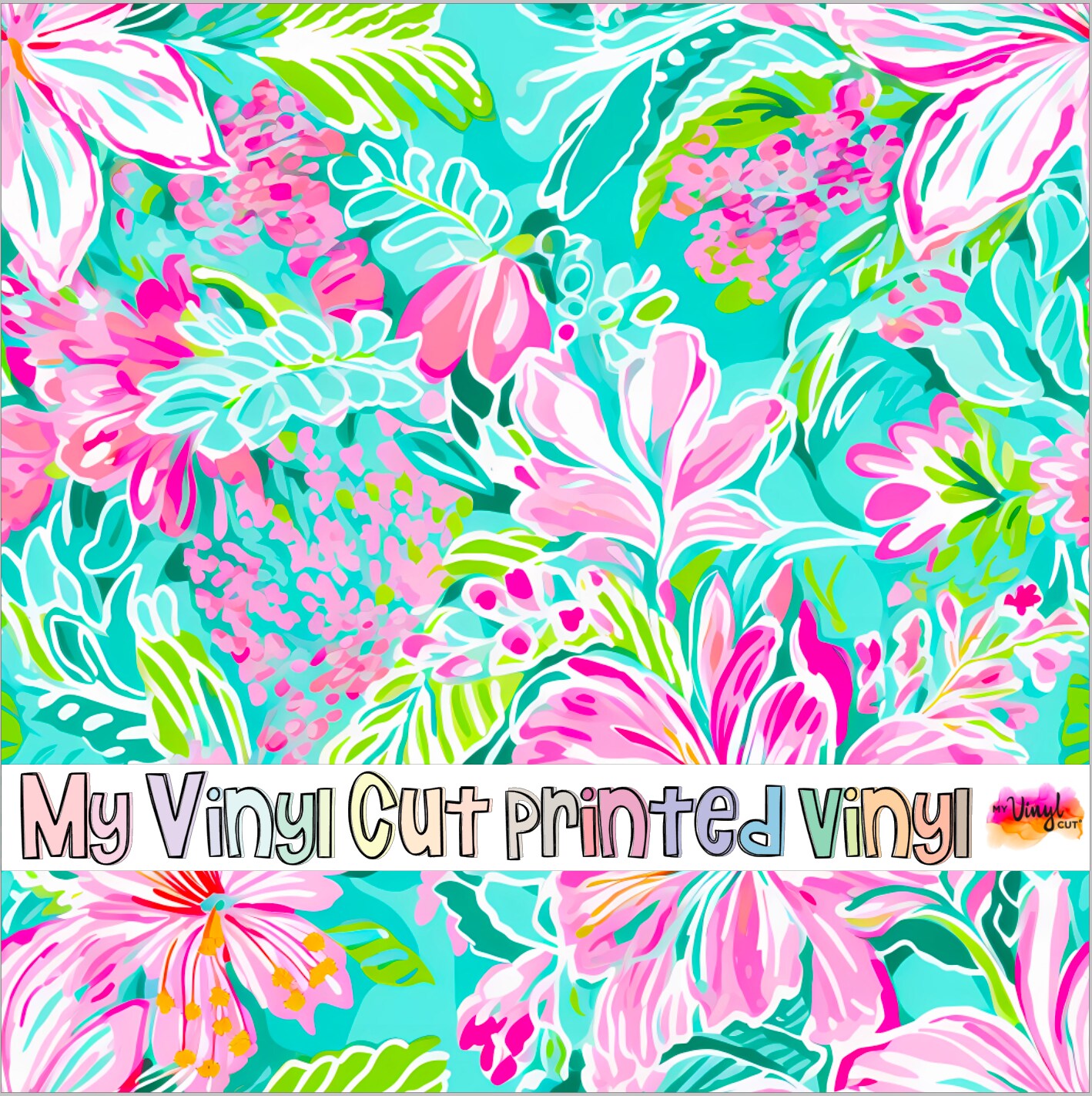 12 x 12 inch Sheet of Printed Vinyl or HTV in the Preppy Paradise B ...