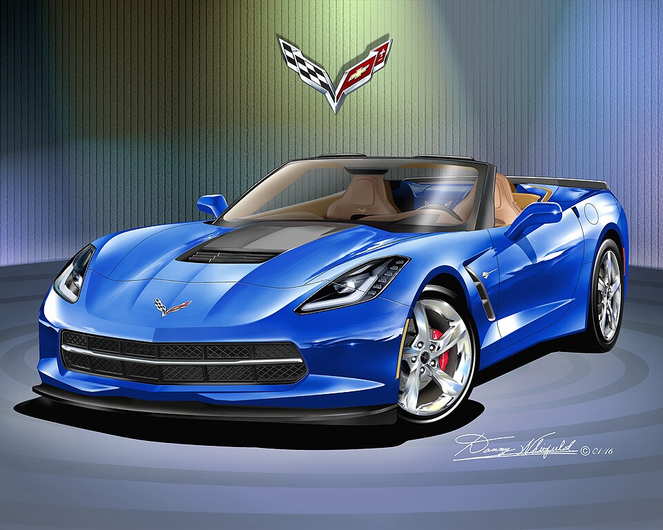 C7 Chevrolet Corvette Stingray Convertible - Laguna Blue - silver ...