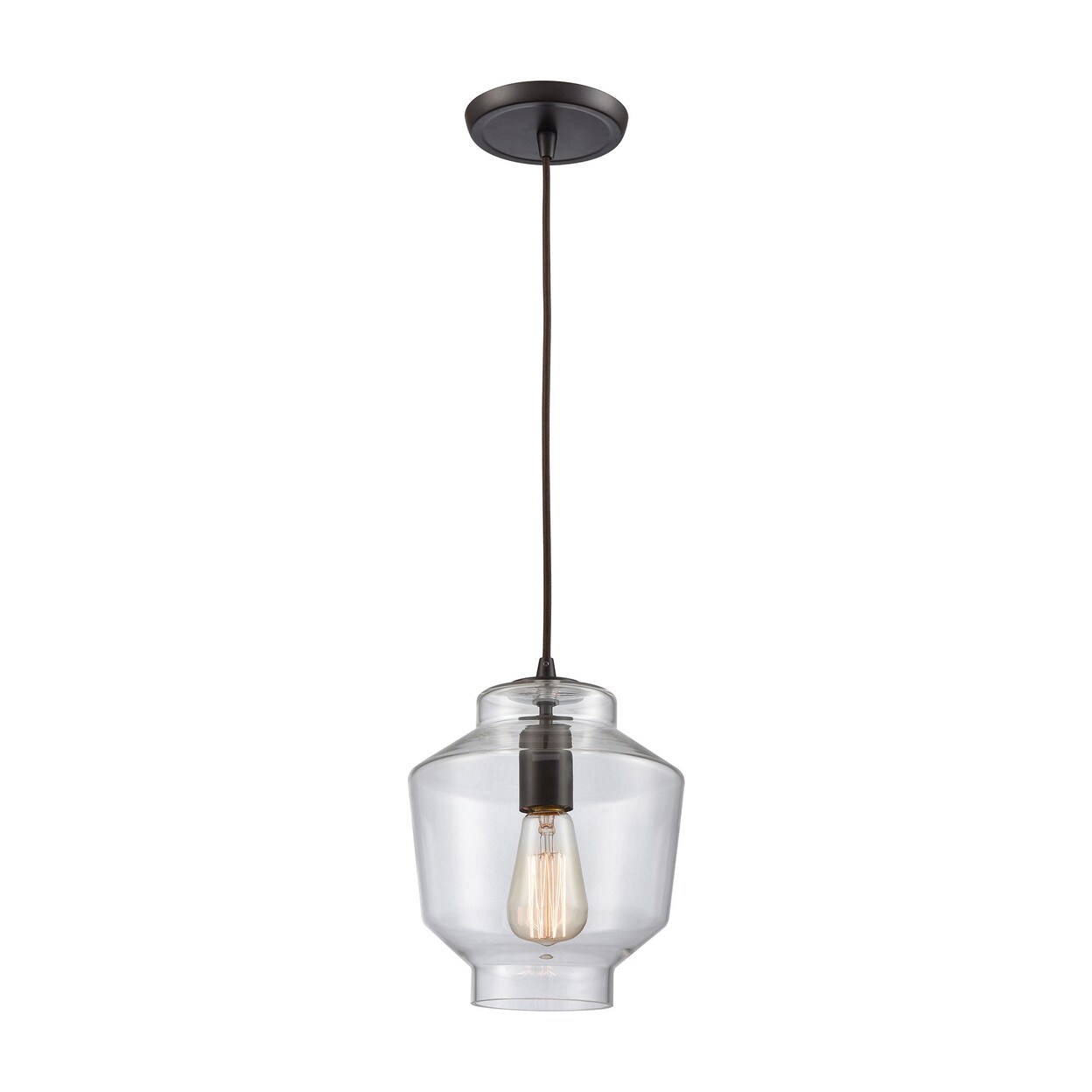 Elk Showroom Barrel 4-Light Linear Pendant Fixture in Oil Rubbed Bronze ...