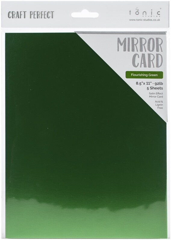 Flourishing Green - Craft Perfect Mirror Cardstock 92lb 8.5"X11" 5/Pkg ...