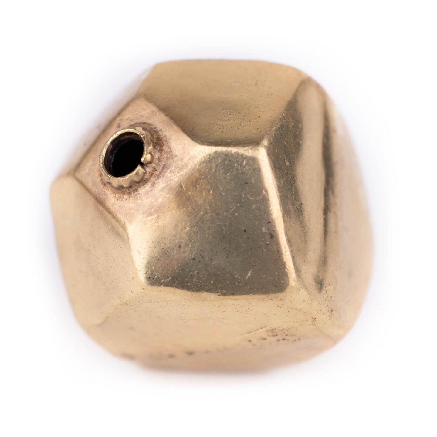 TheBeadChest Hollow Cornerless Cube Bead: Large Brass 35mm Centerpiece ...