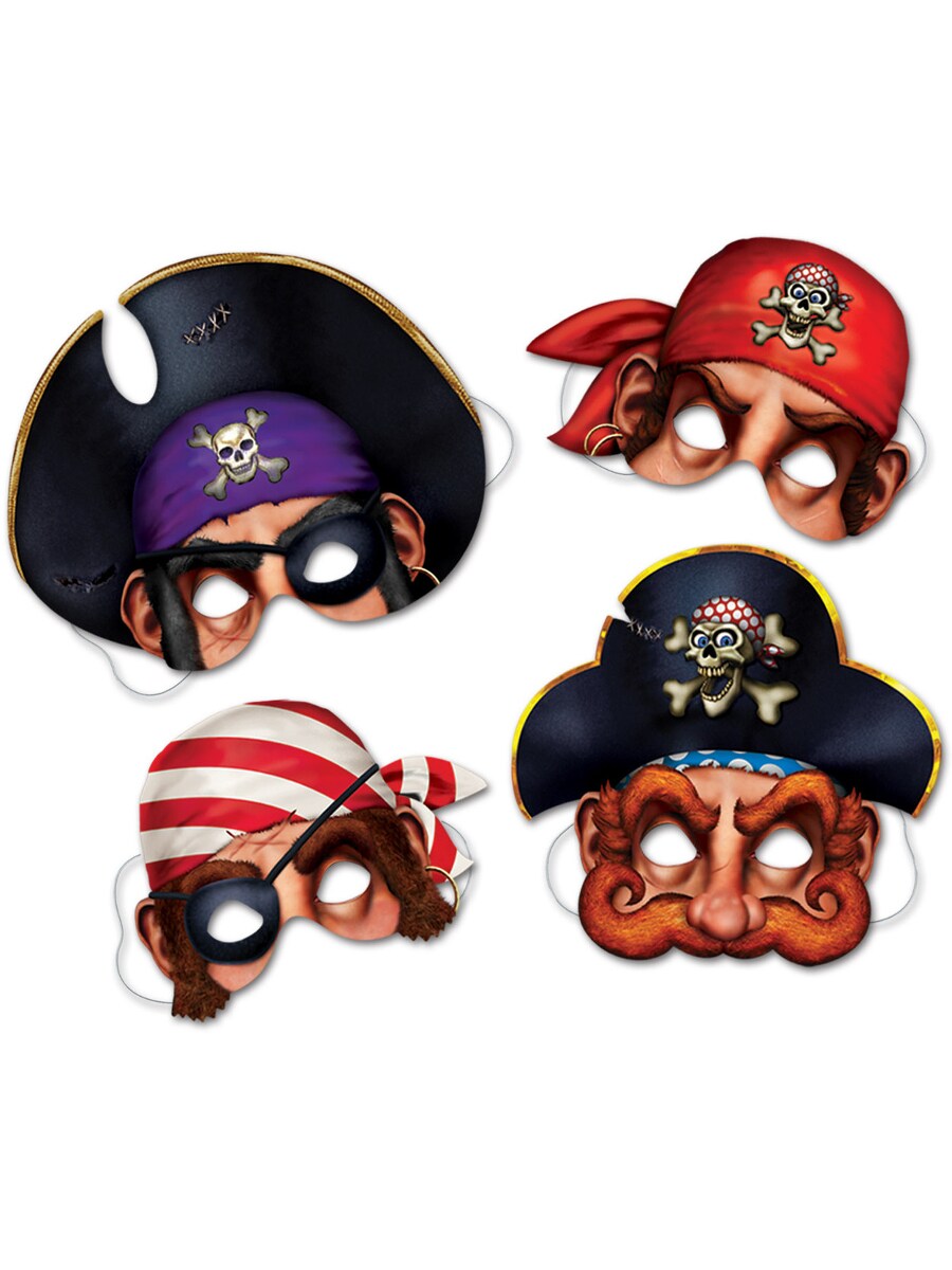 Set of 4 Pirate Masks Party Buccaneer Masks Costume Accessory | Michaels