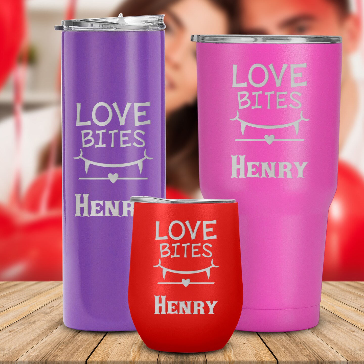 Funny Valentine's Love Bites Customized Name Tumbler, Love at First ...