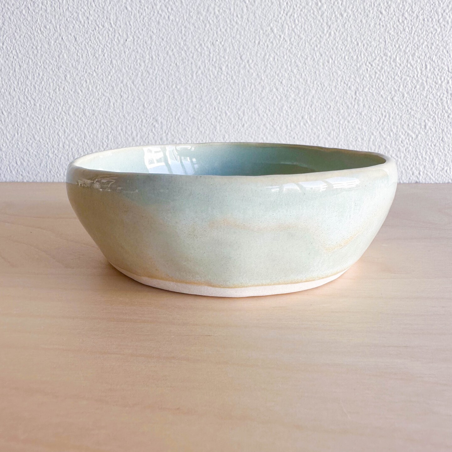 Small Light Green and Cream Ceramic Bowl | MakerPlace by Michaels