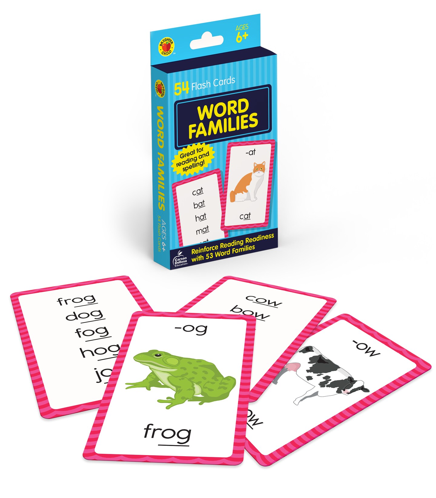 Carson Dellosa Word Family Flash Cards for Kids Ages 6+, Phonics Flash ...