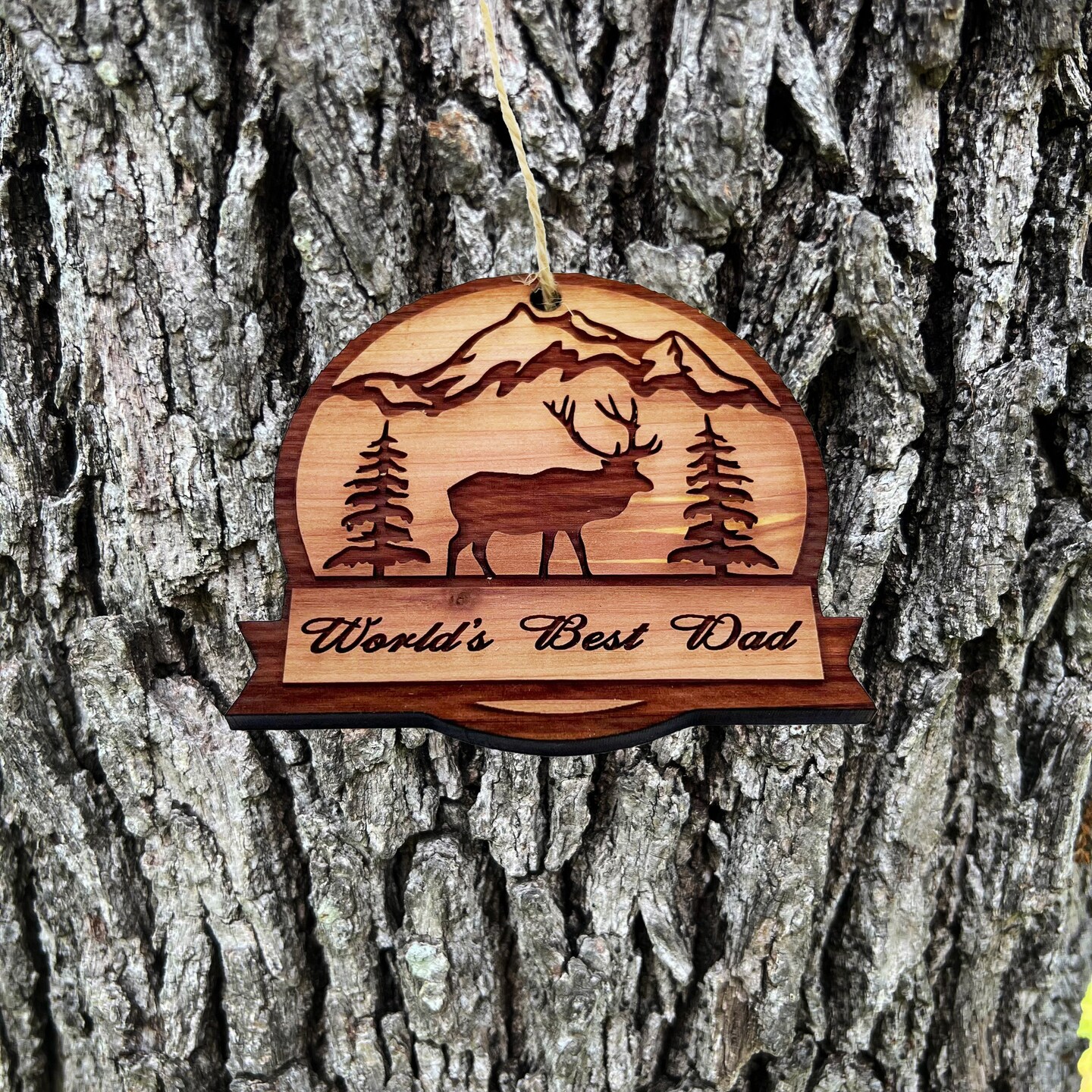 Worlds best dad ELK - Cedar Ornament | Michaels