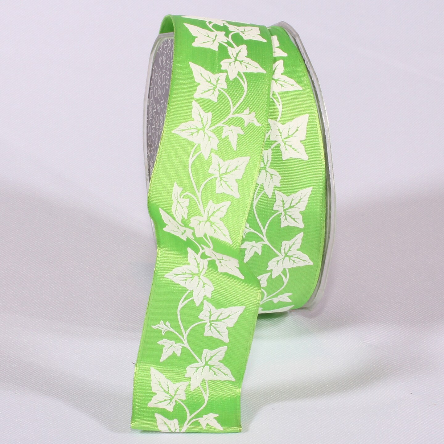 The Ribbon People Green and Spring White Print Wired Craft Ribbon 1.5 ...