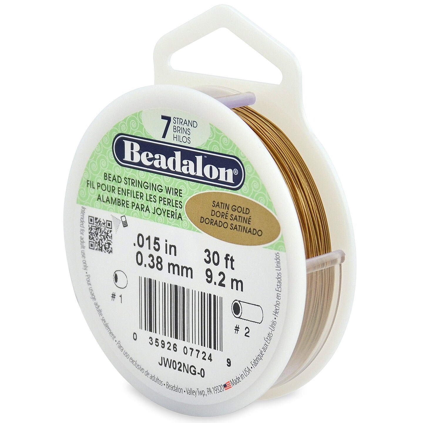 Beadalon Wire .015" 30ft Satin Gold 7 Strand | Michaels