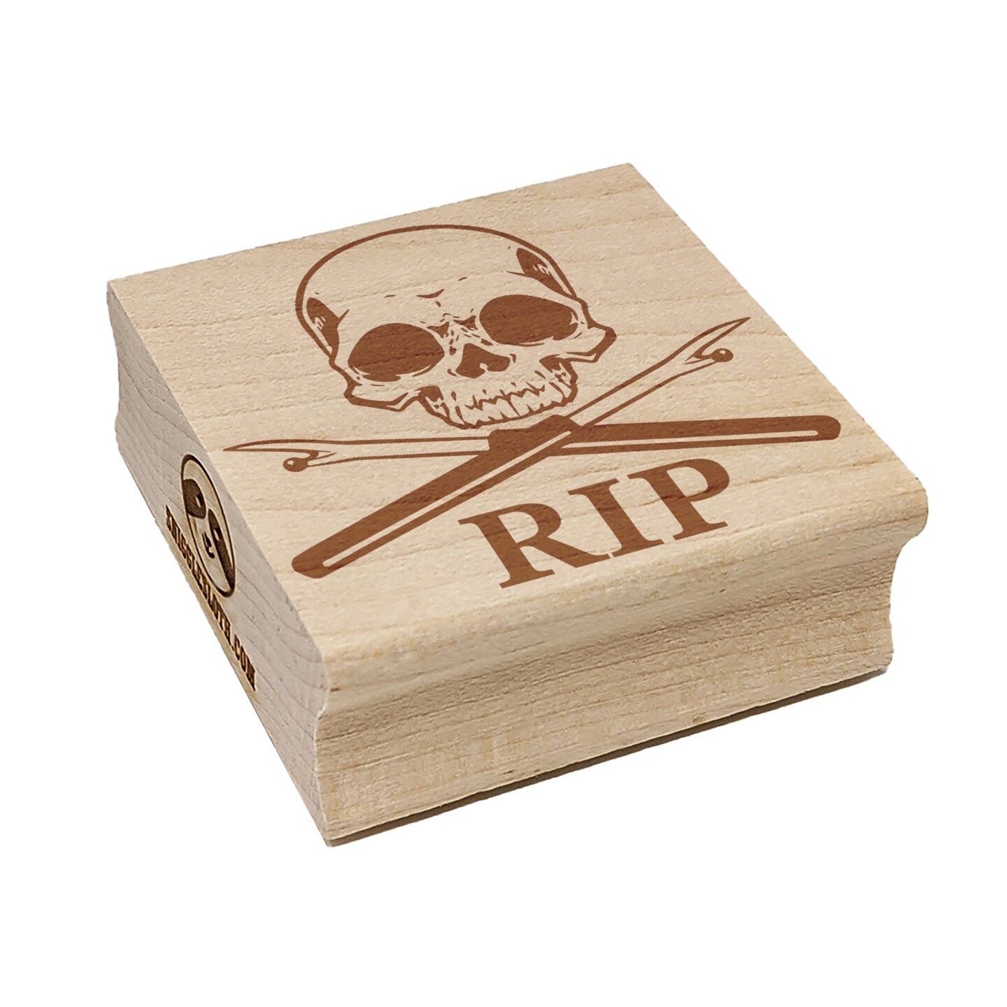 RIP Seam Ripper Sewing Skull Square Rubber Stamp for Stamping Crafting | Michaels