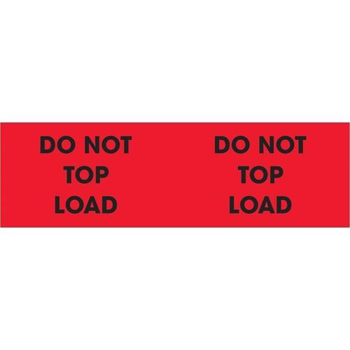 Tape Logic Labels, "Do Not Top Load", 3" x 10", Fluorescent Red, 500 ...