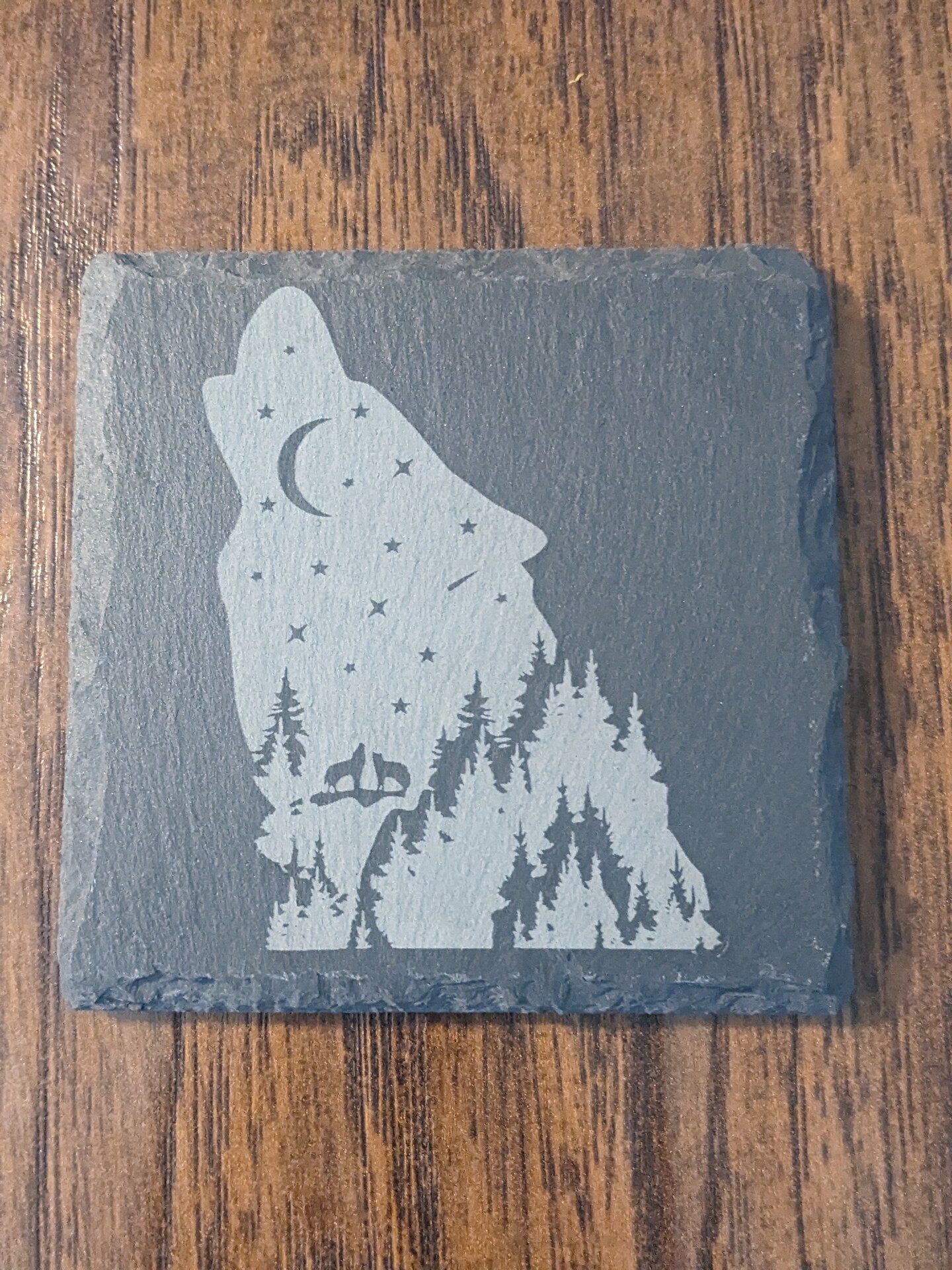 Night Sky Wolf Slate Coaster | MakerPlace by Michaels
