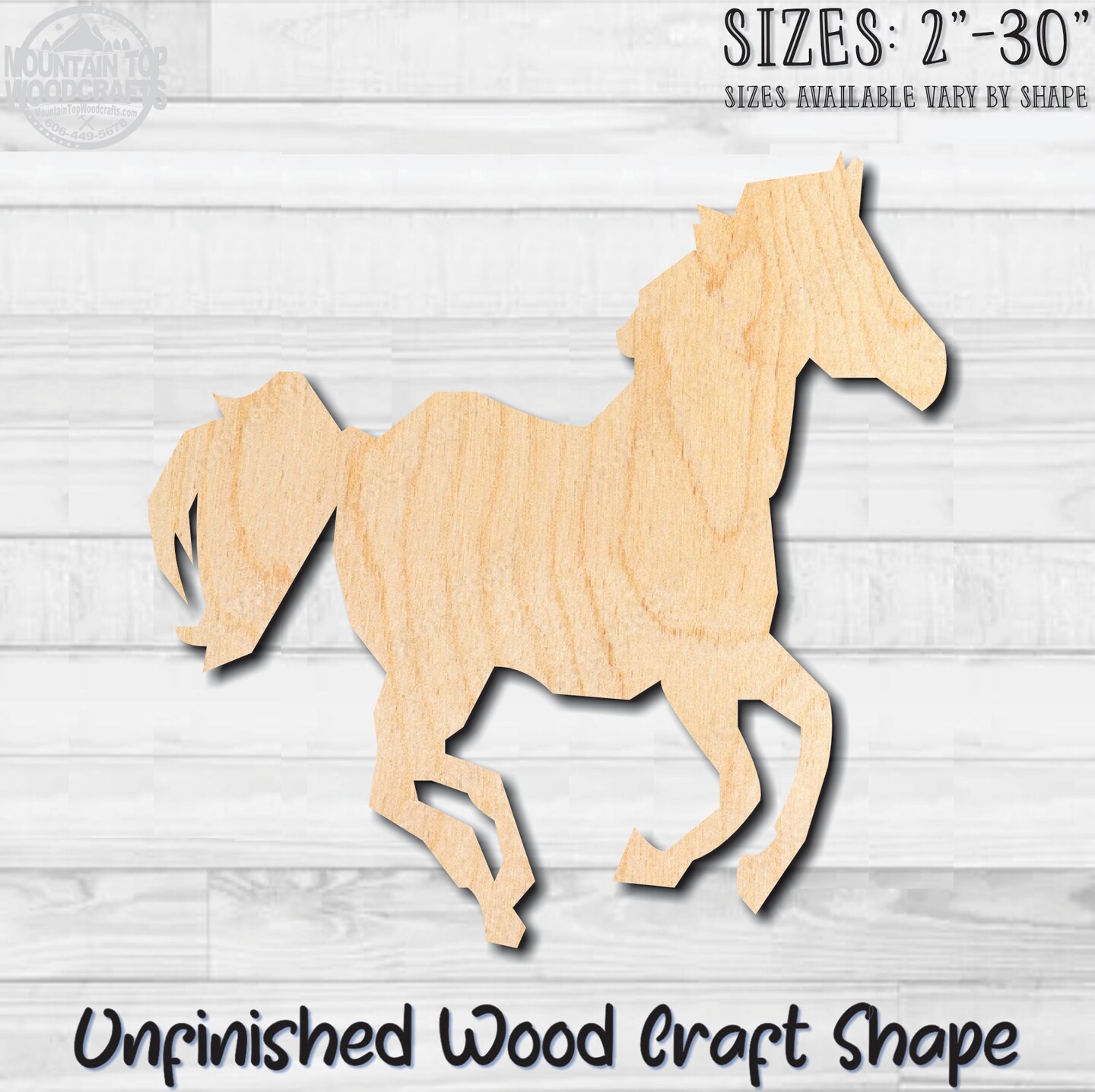 Running Horse Unfinished Wood Shape Blank Laser Engraved Cut Out ...