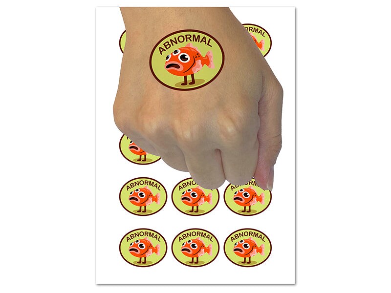 Abnormal Three Eyed Fish Mutation Temporary Tattoo Water Resistant Fake ...