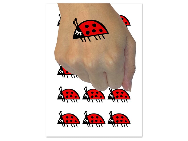 Ladybug On the Move Doodle Temporary Tattoo Water Resistant Fake Body ...
