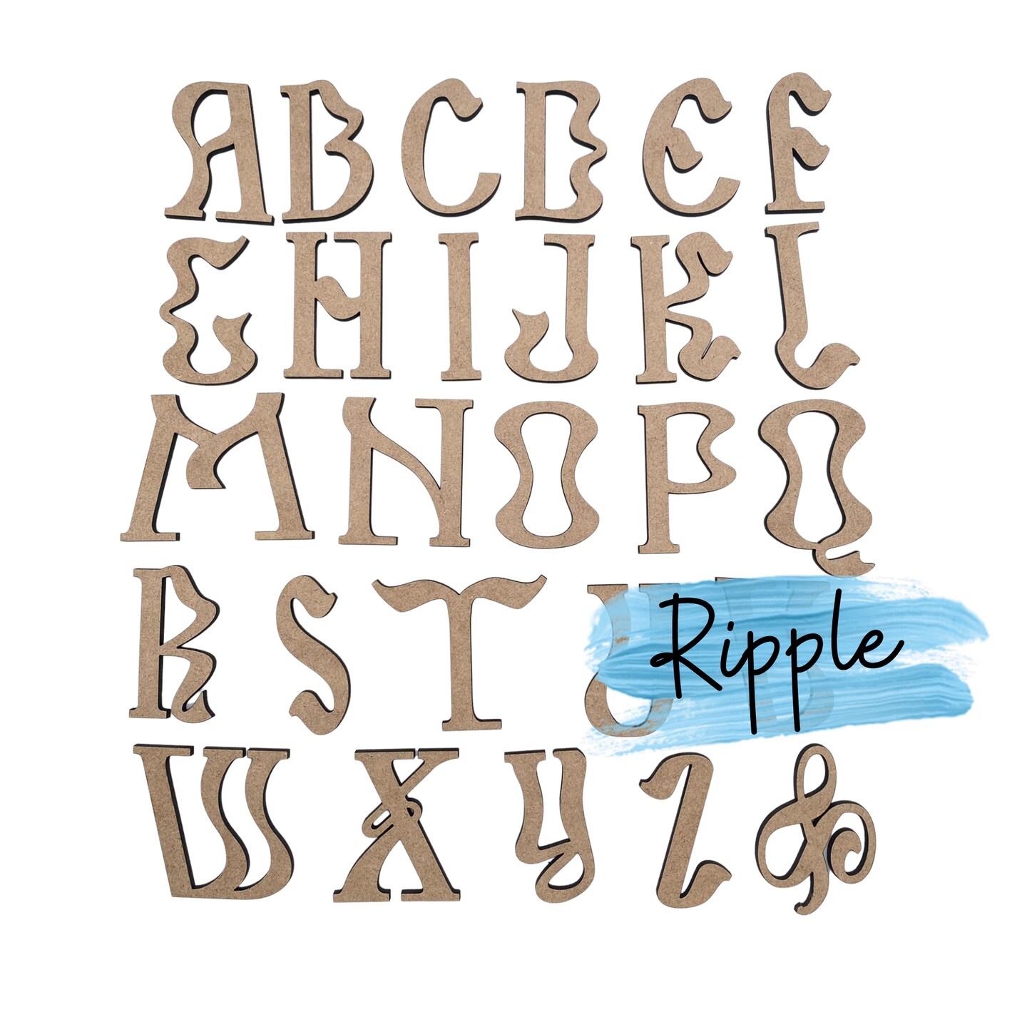 Small Ripple Letter | Wavy Letters | Unfinished Letters | Craft Letter ...