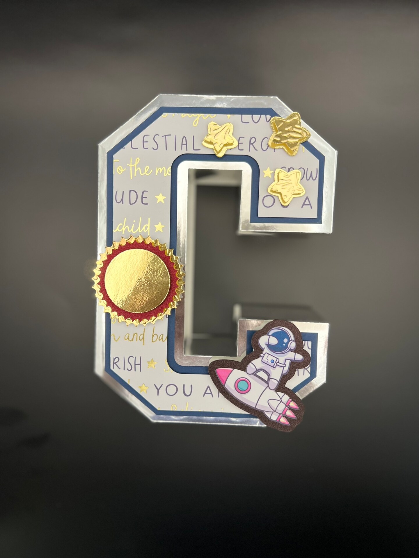 Space theme 3D cardstock letters and numbers, out of space birthday ...