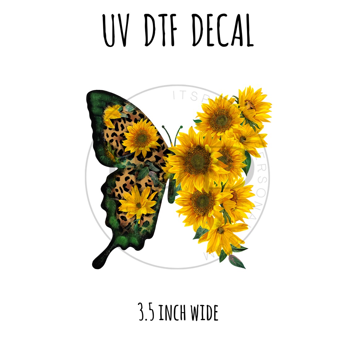 #260 -Sunflower Butterfly 3.5 inch wide UV DTF decal | Michaels