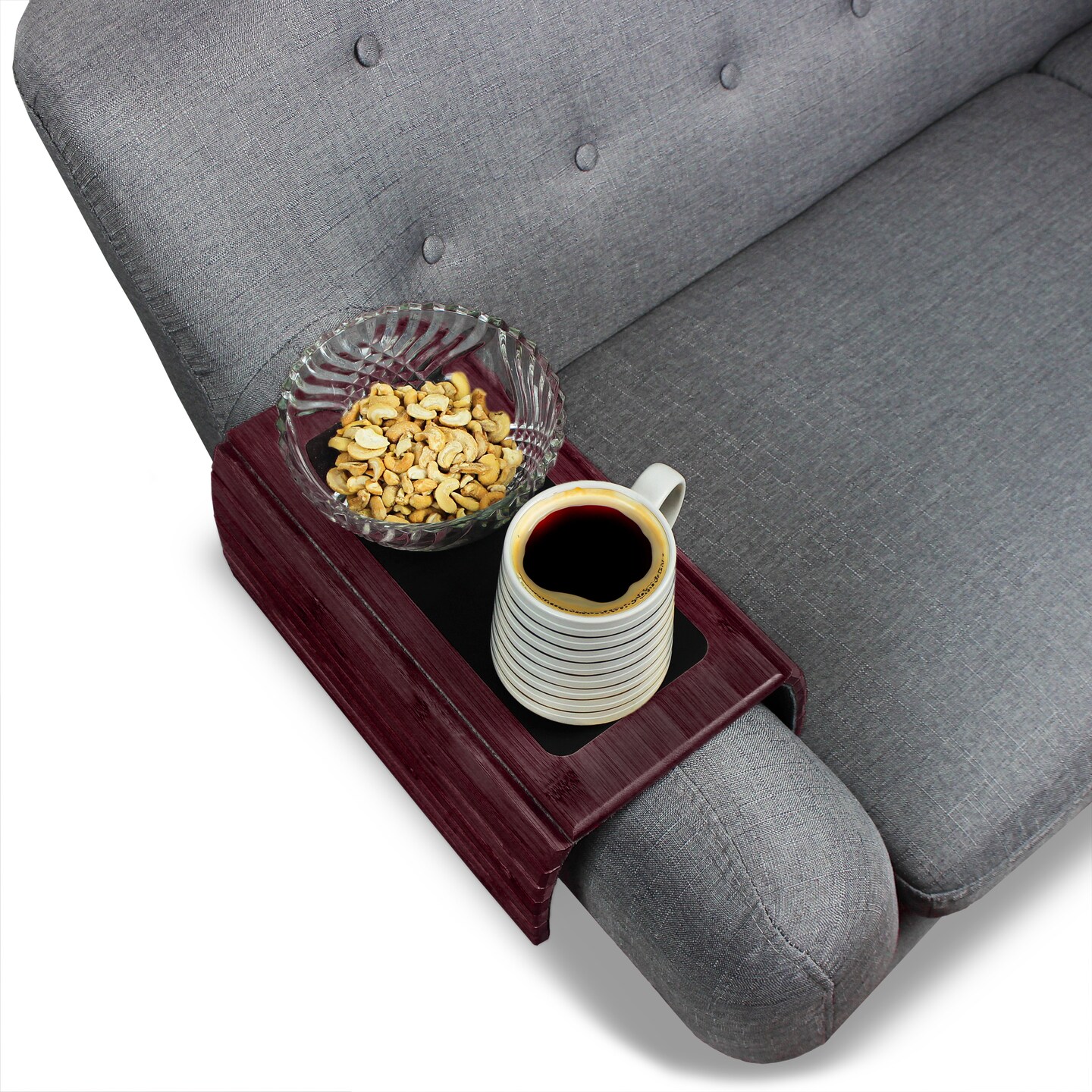 7Penn Natural Bamboo Sofa Armrest Anti-Slip Coaster for Squared Edge ...
