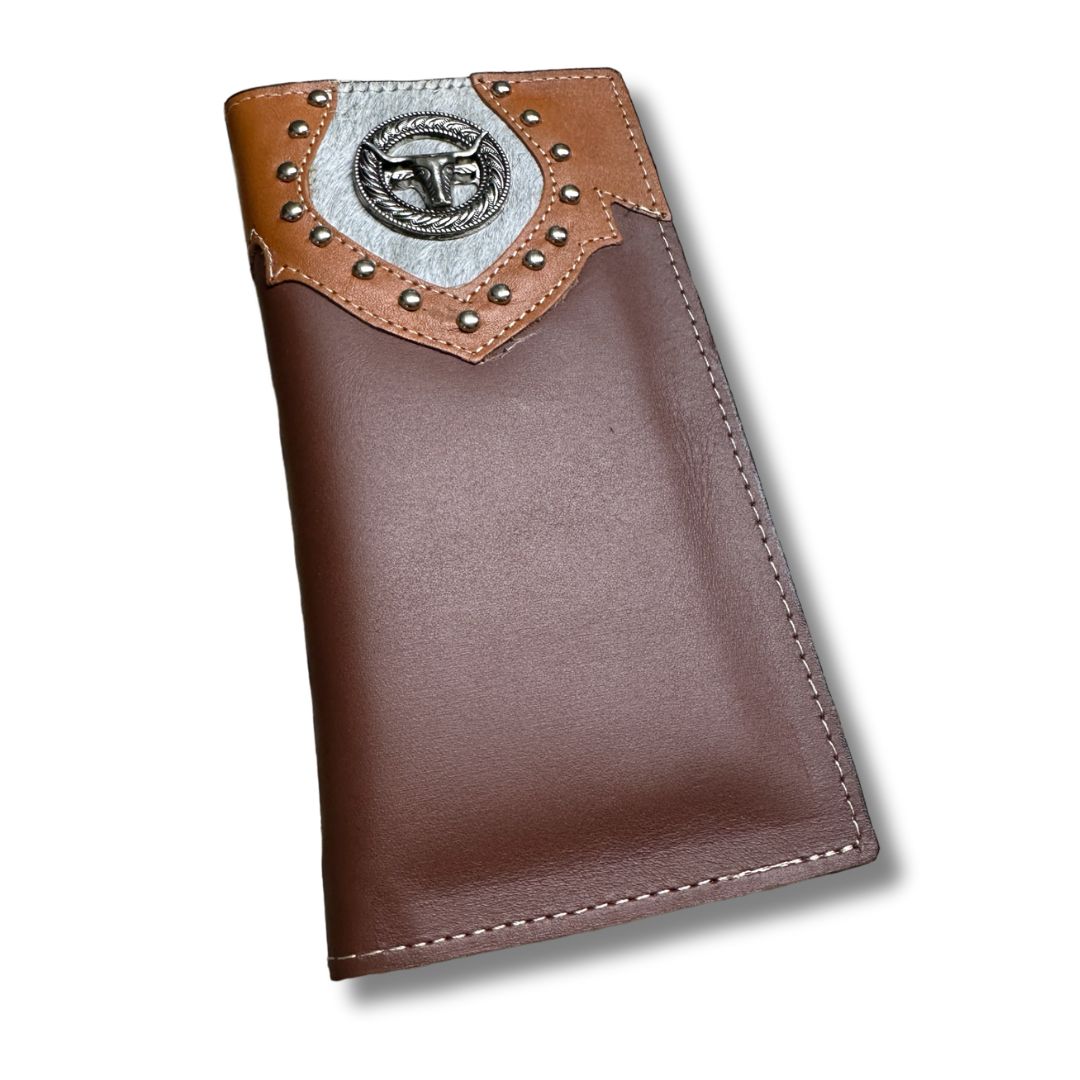 Mens Long Wallet Personalized Brown Leather Engraved Soft Leather ...