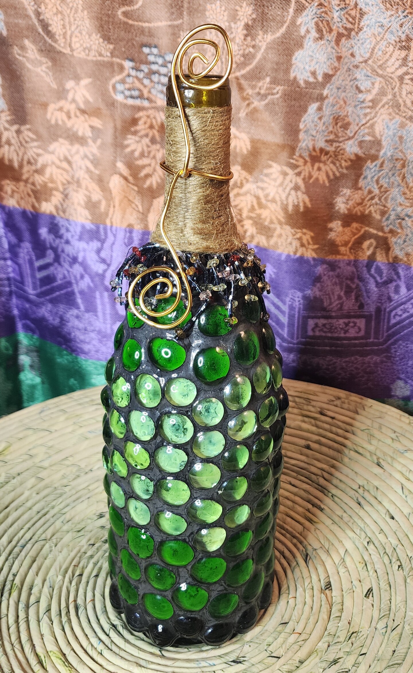 Repurposed Upcycled Artful Mosaic Wine Bottles and Vases | MakerPlace ...