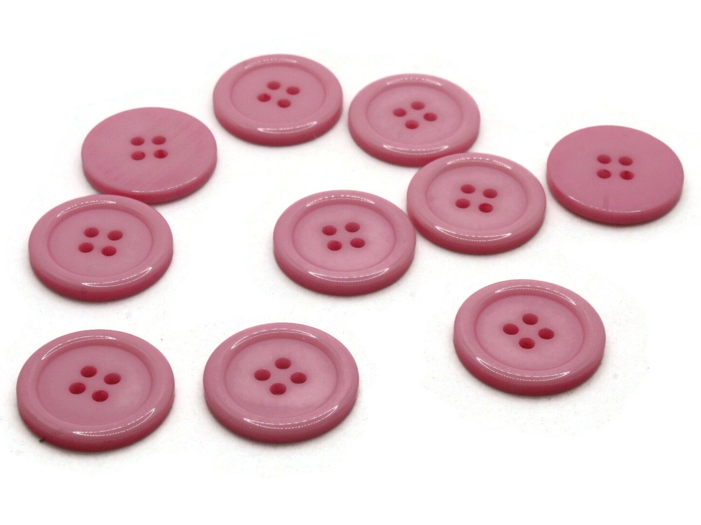 10 22mm Pink Flat Round Plastic Four Hole Buttons | Michaels
